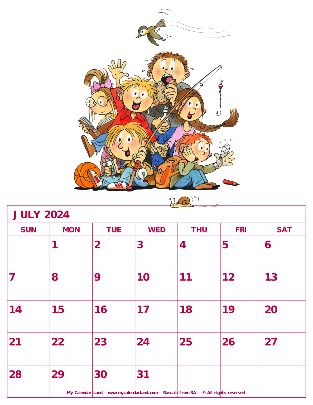 July 2024 Calendar – My Calendar Land