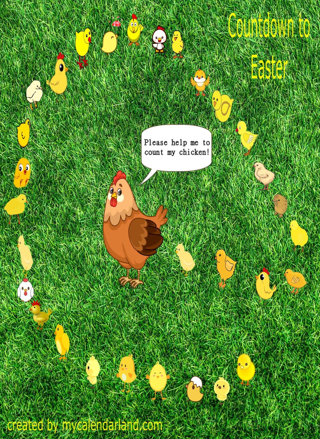 Countdown to Easter Calendars – Enjoy Free Printables! – My Calendar Land