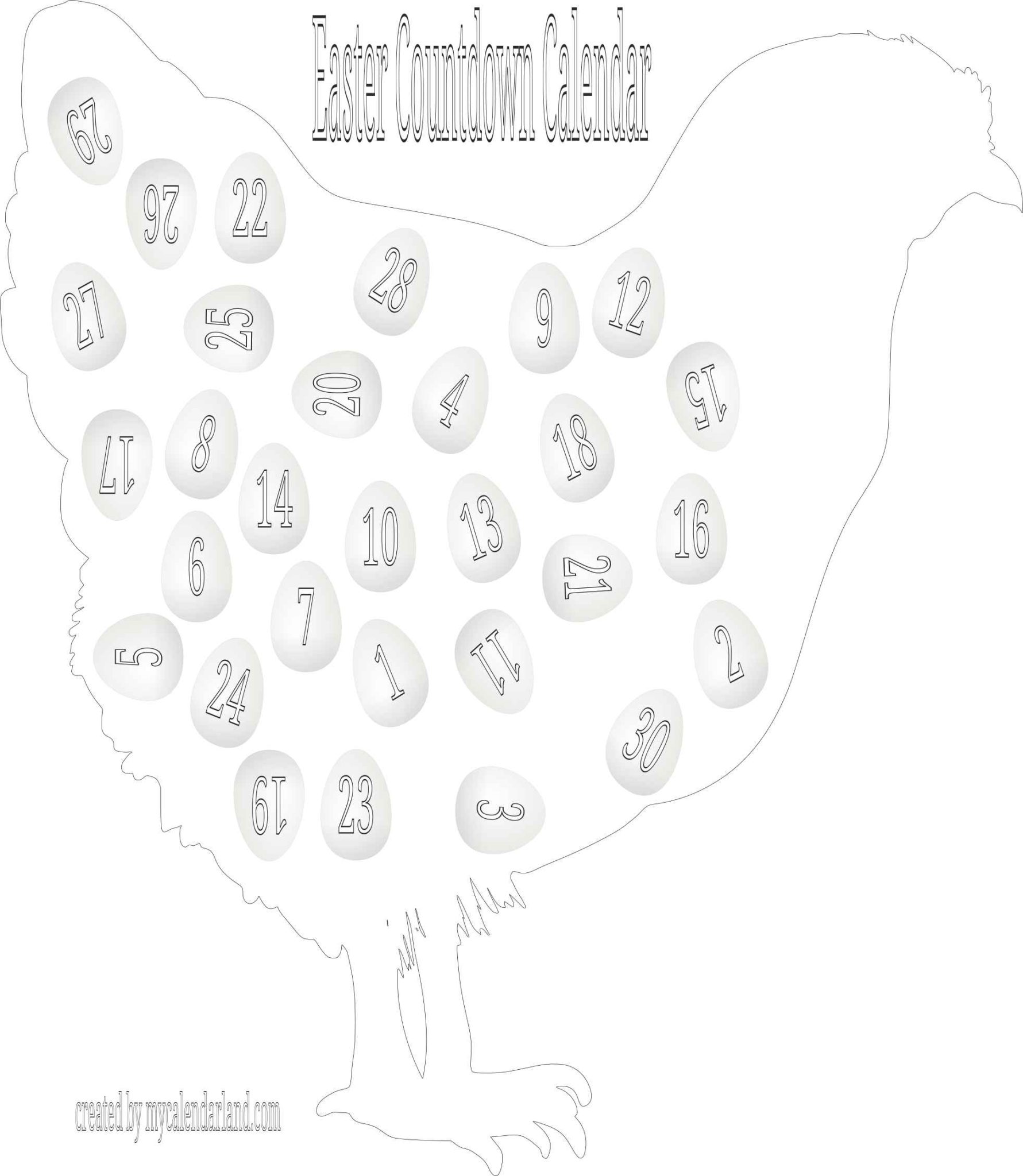 Countdown to Easter Calendars – Enjoy Free Printables! – My Calendar Land