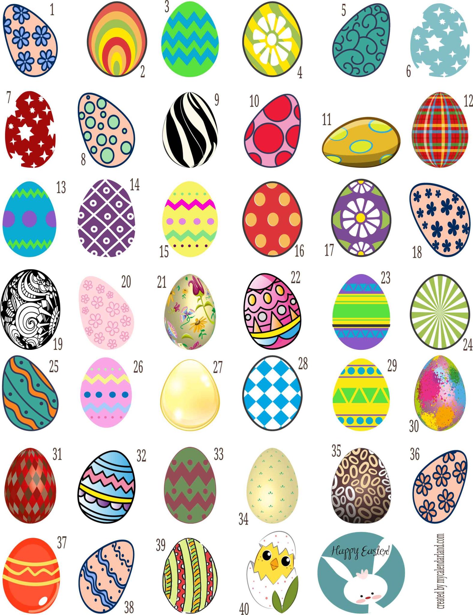 Countdown to Easter Calendars – Enjoy Free Printables! – My Calendar Land