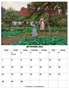 September 2025 Calendar – My Calendar Land