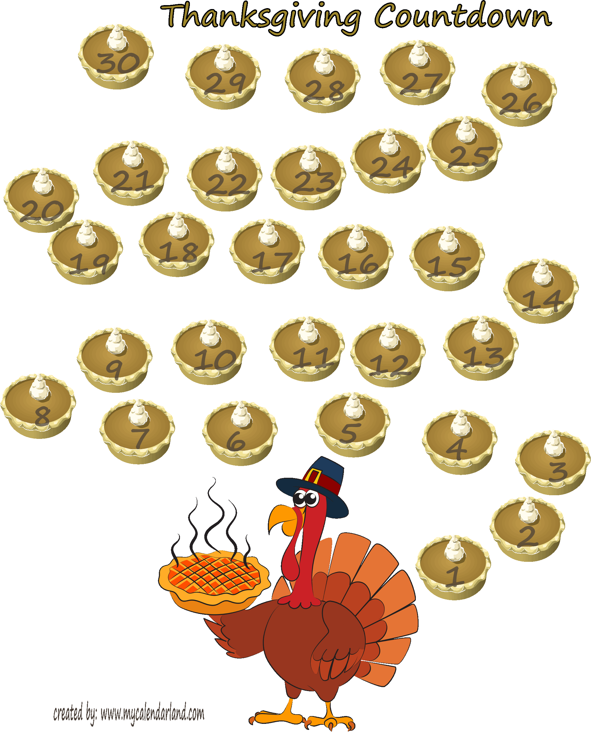 Thanksgiving Advent (Countdown) Calendars – My Calendar Land